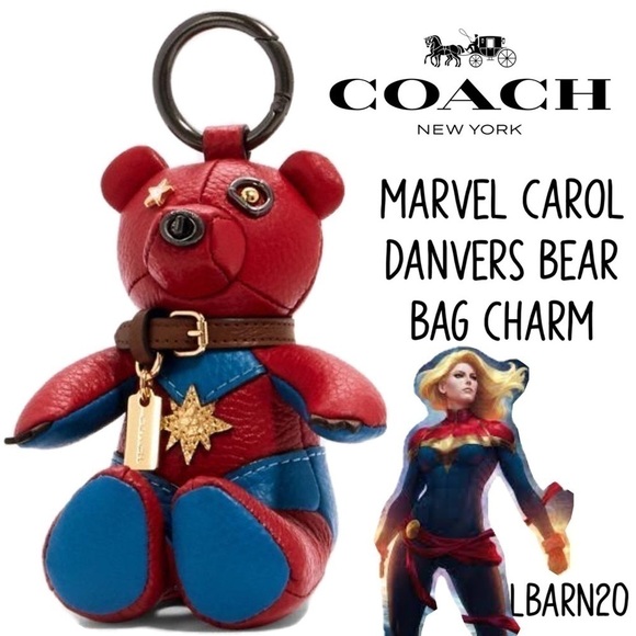 Coach | Bags | Coach Marvel Carol Danvers Collectible Bear Bag Fob ...